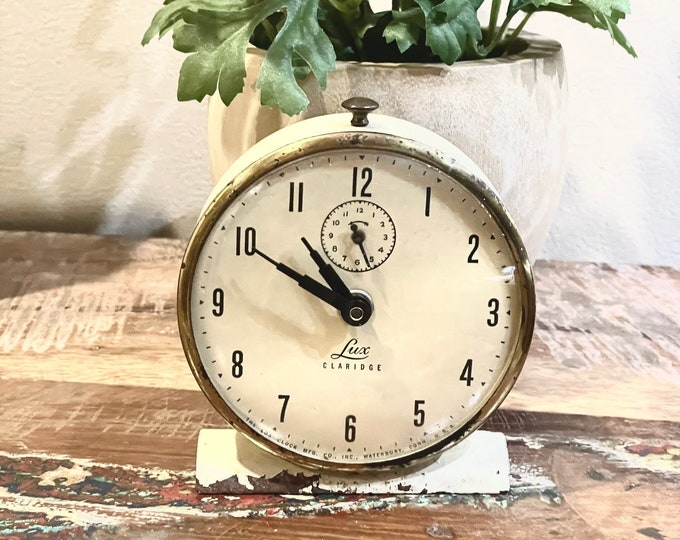 Vintage Alarm Clock- Working Lux Claridge Retro Alarm Clock- Beige- off ...