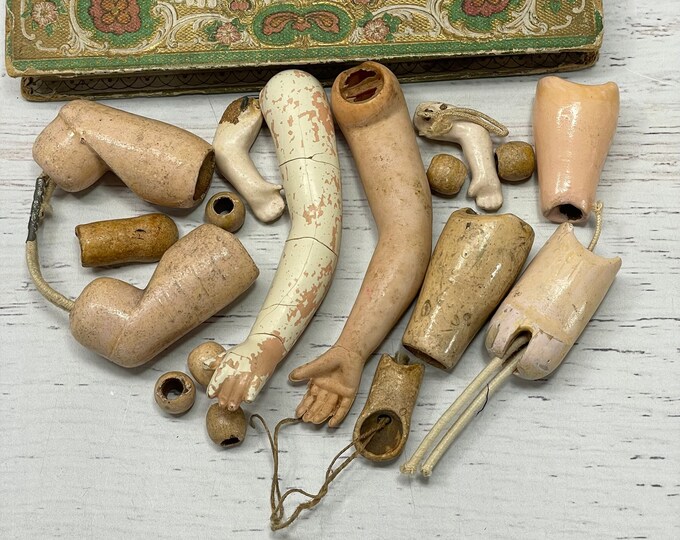 Antique Doll Parts Vintage Composition Dolls Prop Oddity Scary Doll ...