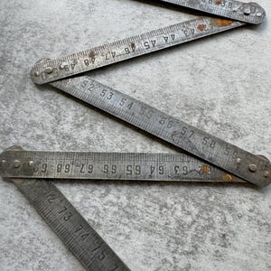 French Steel Folding Metric Ruler, Zigzag Accordion Design, Vintage ...
