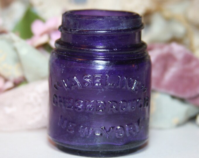 Antique Purple Bottle VASELINE Jar -chesebrough,new York - Etsy