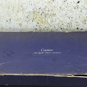 Vintage Cartier Box- Cardboard Blue Gift Box- Damaged- New York- Paris ...