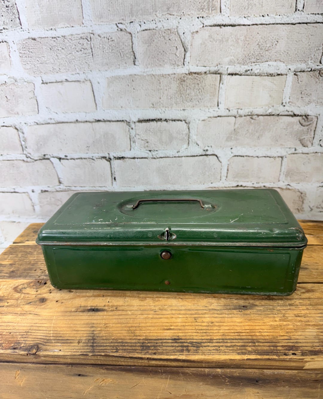 Metal Green Toolbox, Industrial Storage Box With Handle - Etsy