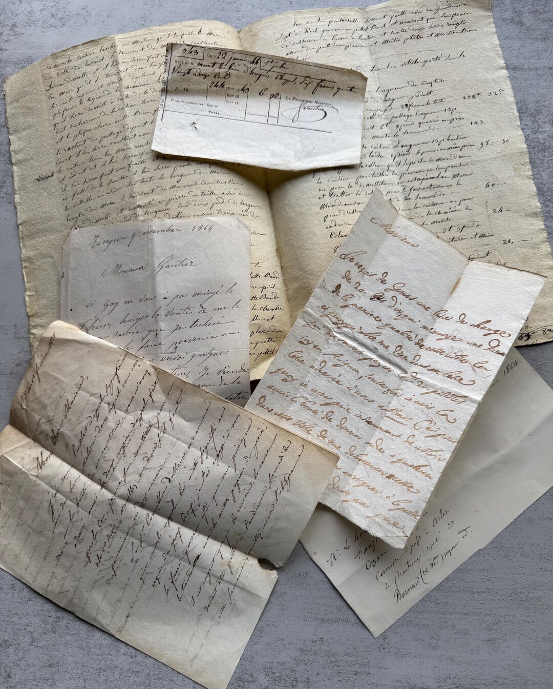 Antique Handwritten Papers, 18th & 19th Century Calligraphy, Seals ...