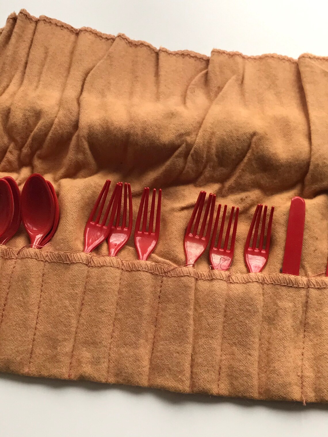 Vintage Playset Flatware Plastic in Folding Fabric Spoon | Etsy