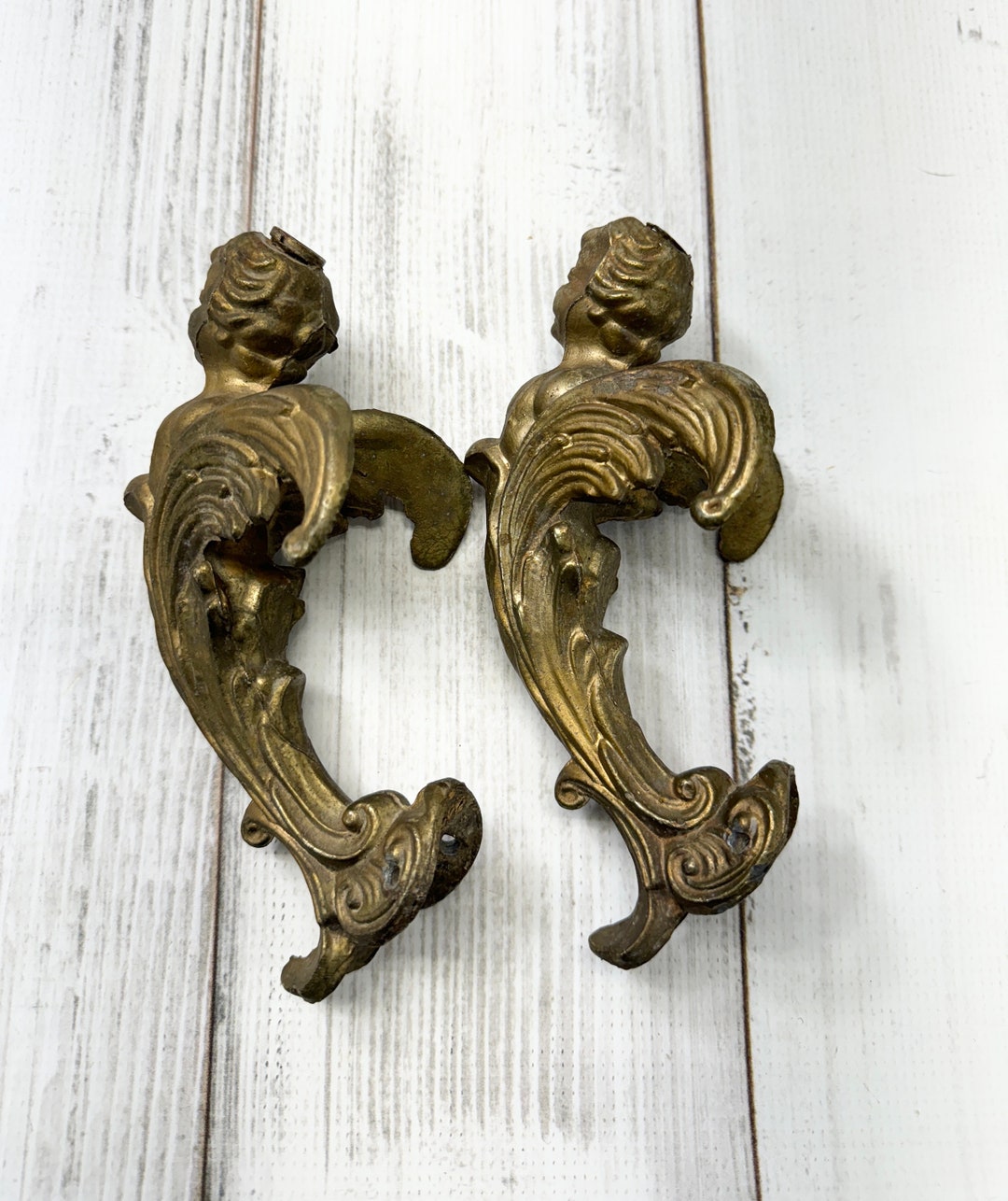 Vintage Gold Angels, Lamp Parts, Hardware, Angel Pair With Wings - Etsy