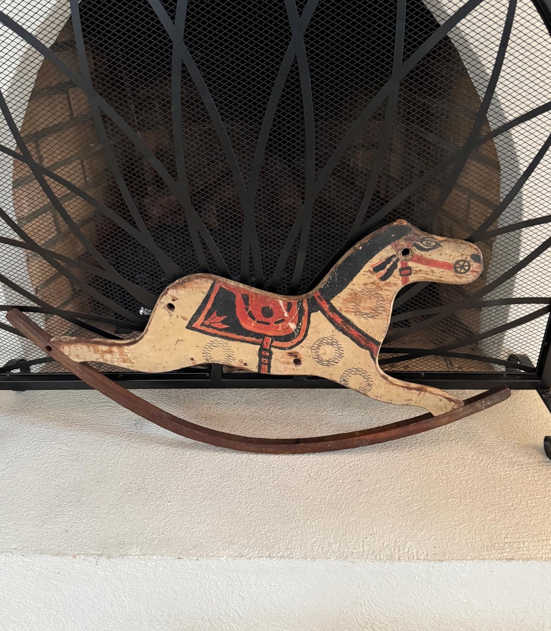 Primitive Wooden Horse, Rustic Farmhouse Decor, Rocking Horse, Antique ...