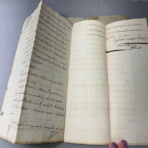 French Documents 1800's Papers Hand Writing Script Paper Ephemera ...