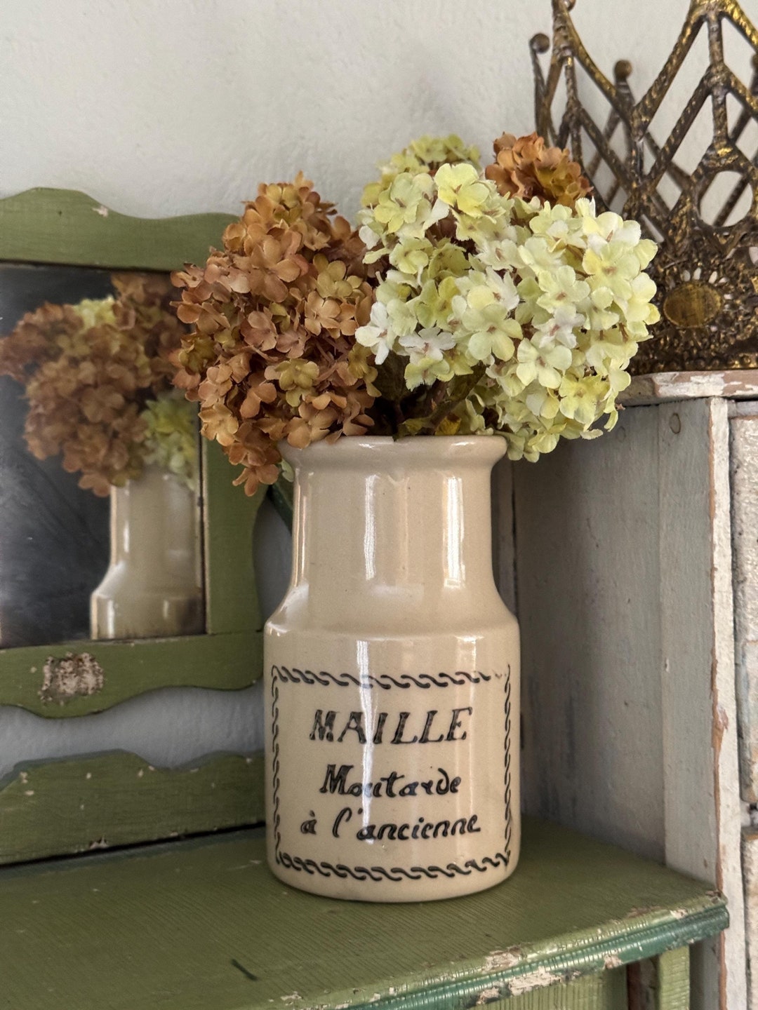 Vintage Maille Stoneware Mustard Jar, French Pottery Crock - Etsy