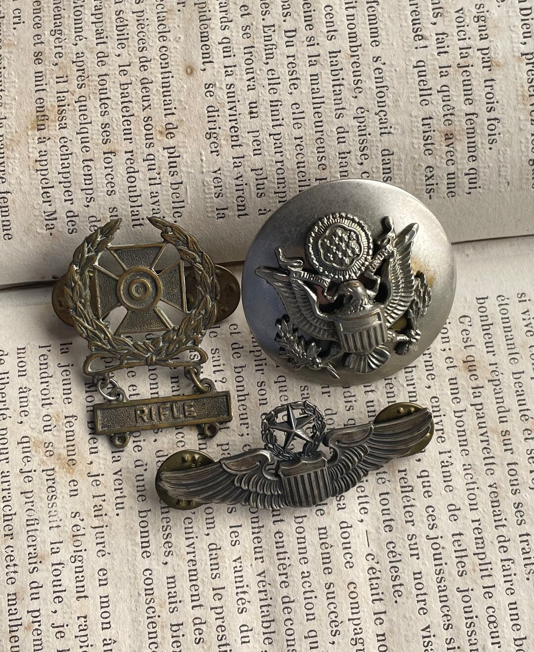 US Military Pins and Buttons Senior Pilot Wings Sterling Wings Command ...