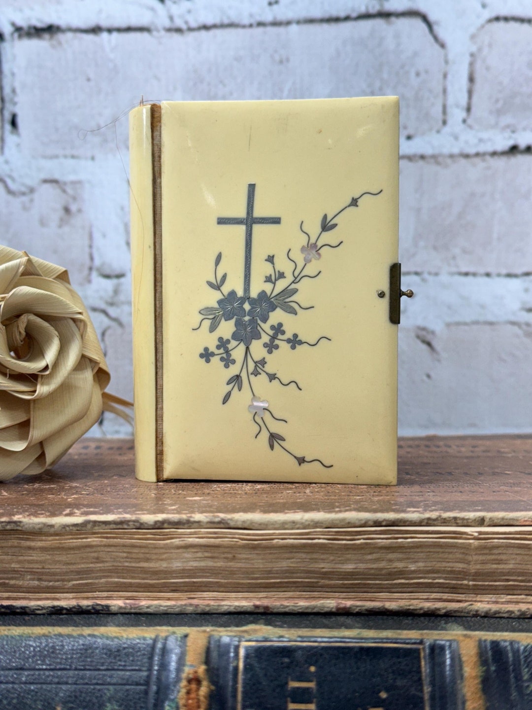 Antique French Prayer Book: Celluloid Inlaid Silver Cover, 1886 - Etsy