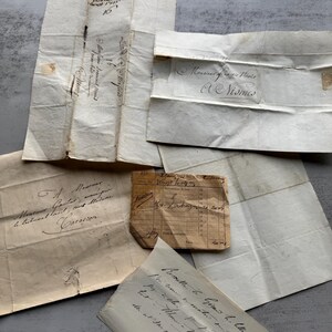 Antique Handwritten Papers, 1800's Calligraphy, Seals, Ephemera for ...