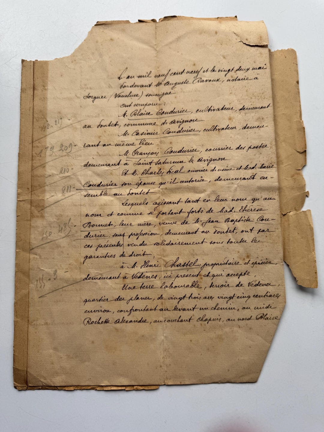 Antique French Document, Handwritten, Early 1900's Paper Ephemera From ...