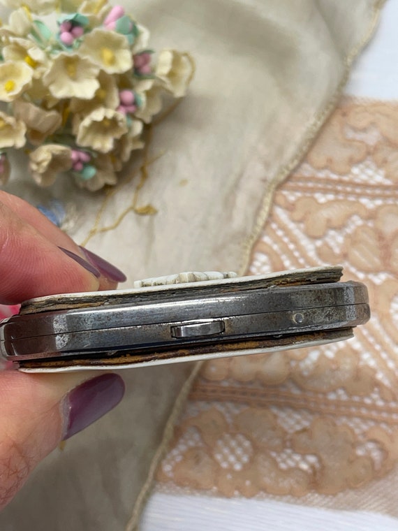 Antique French Case- Celluloid Pill Box- Hinged Snuff… - Gem