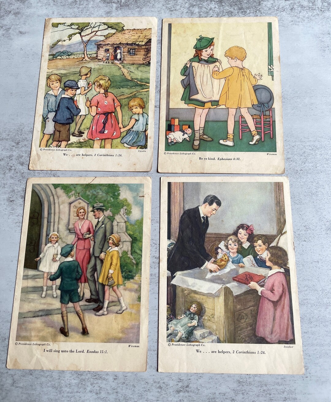 Vintage Providence Lithograph Cards Bible Stories 1940's - Etsy