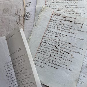 Antique Handwritten Papers, 1800's Calligraphy, Seals, Ephemera for ...