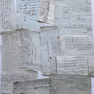 Antique French Handwritten Documents 12 Collection, Historical ...