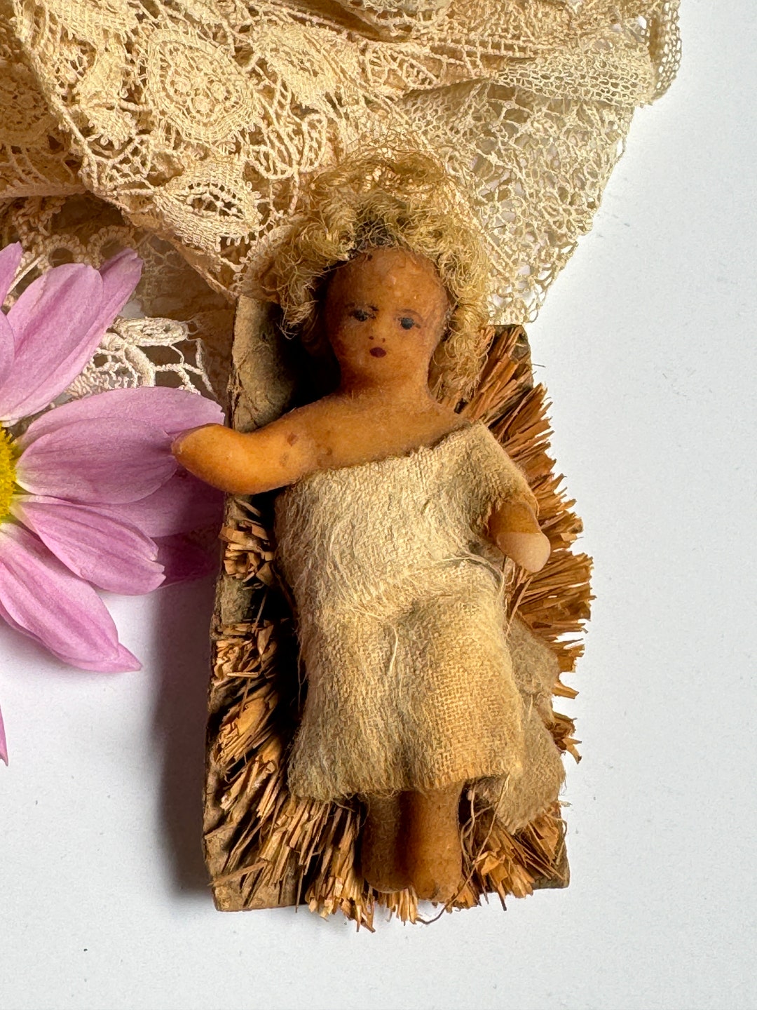 Antique Wax Baby Jesus Nativity Figure - French Manger - Etsy