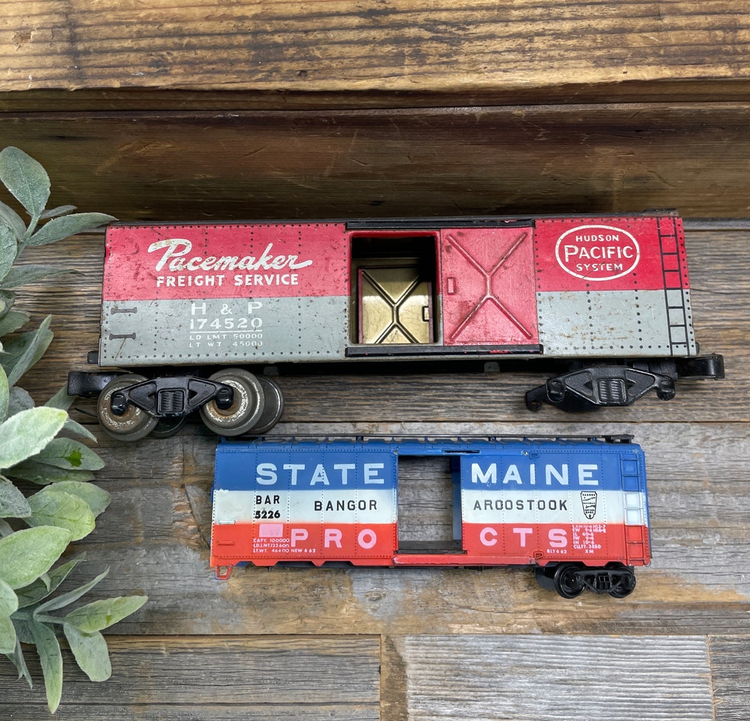 Vintage Railroad Cars- Pacemaker Freight and State of Maine- Colorful ...