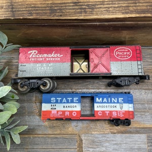 Vintage Railroad Cars- Pacemaker Freight and State of Maine- Colorful ...