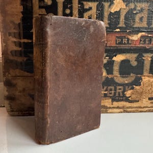 Antique French Book, Early 1800's, Leather Cover Textbook, Latin ...