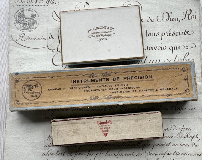 Set of 3 Antique French Paper Boxes, Collectible Decor Boxes - Etsy