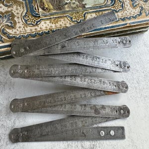 French Steel Folding Metric Ruler, Zigzag Accordion Design, Vintage ...
