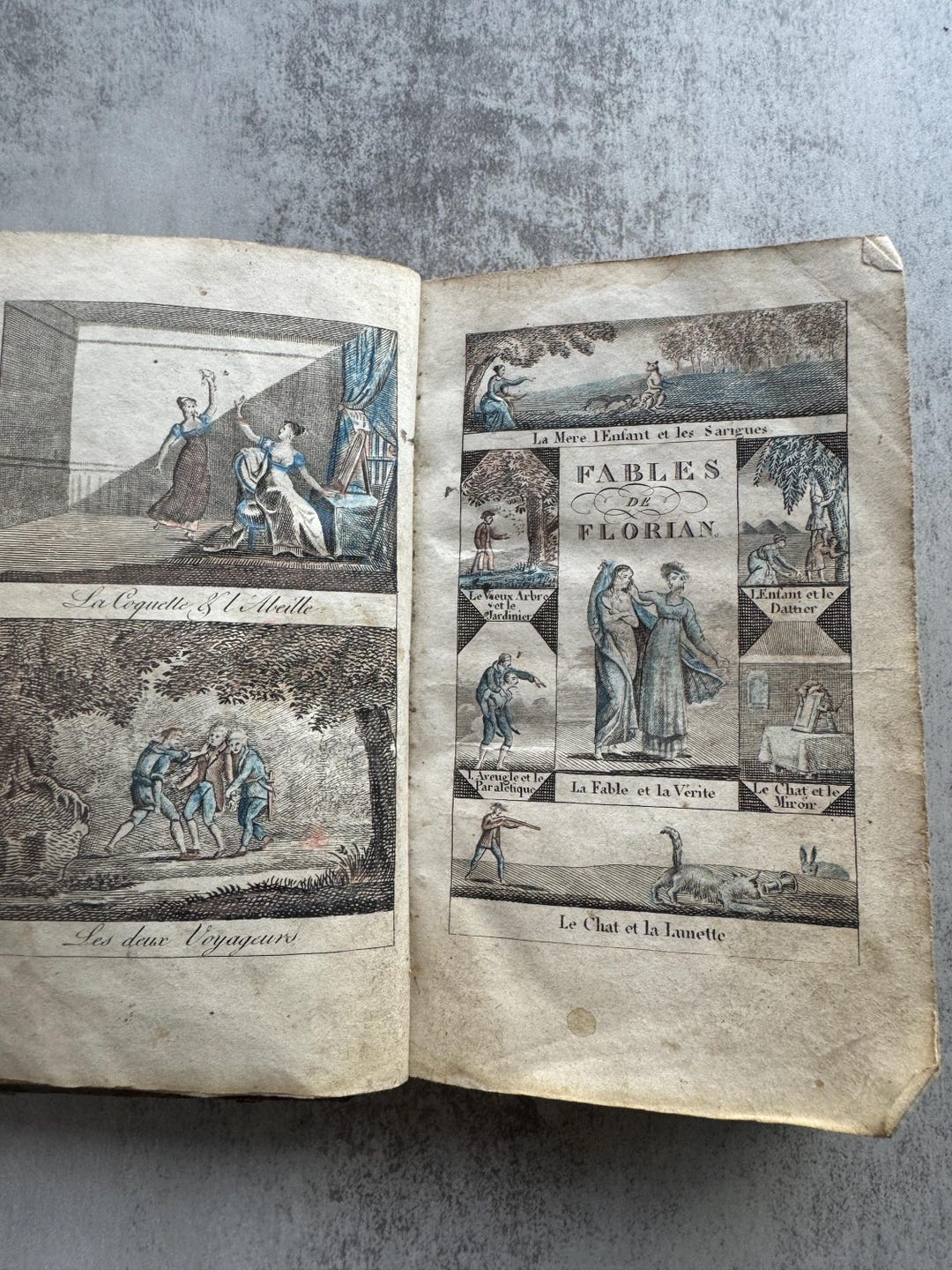 Antique 1836 Book, Fables De Florian With Biblical Poems, Rare French ...