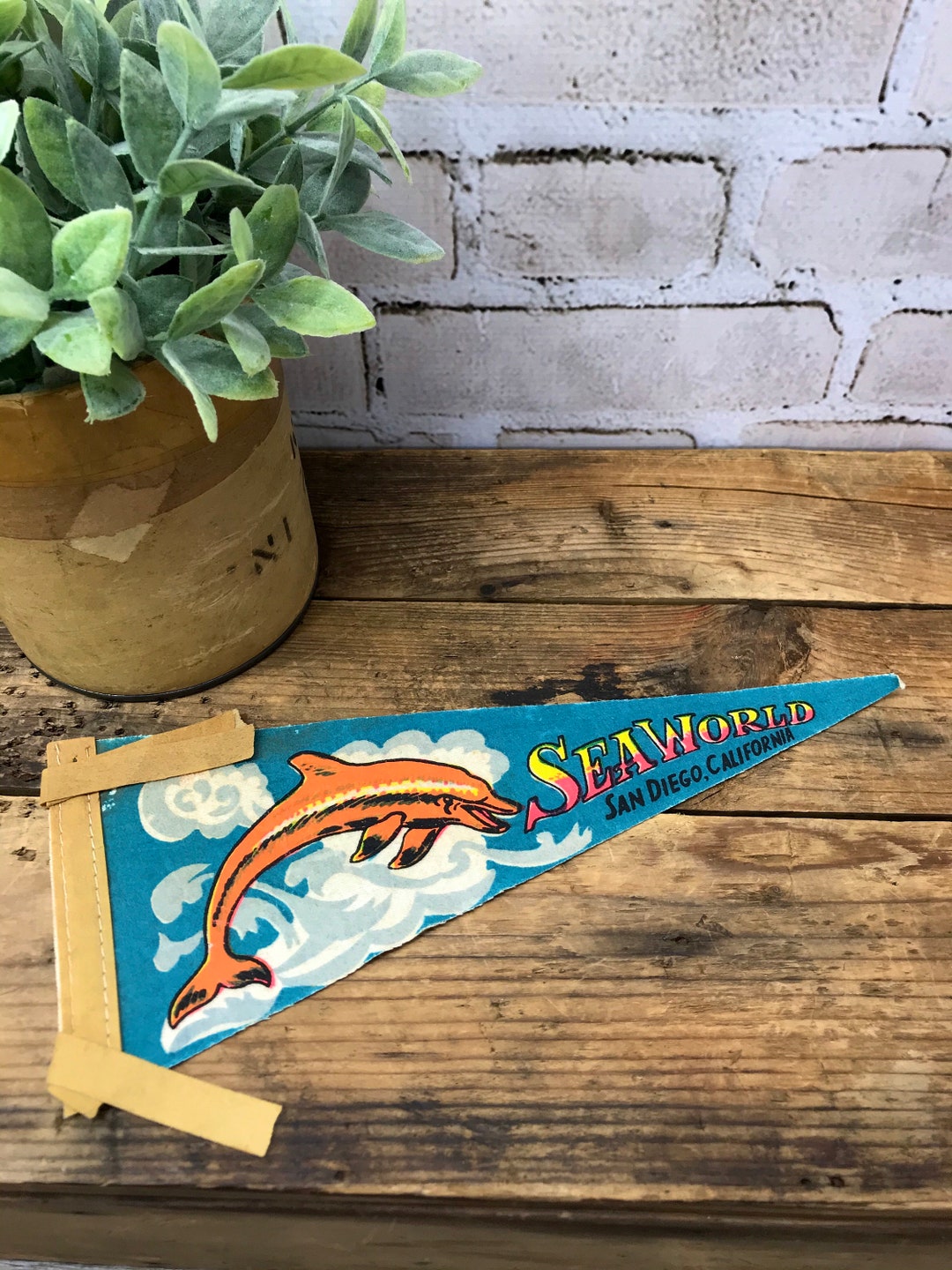 Vintage Pennant, Felt Souvenir Flag Sea World, San Diego, California ...