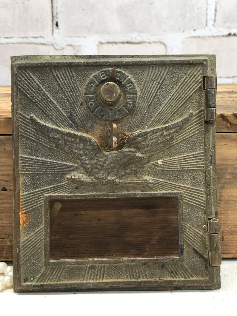 Vintage Large POST OFFICE Box Door with Eagle and Sunburst | Etsy