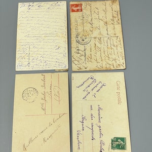 Antique French Postcards- Vintage Cards From France With Script Writing ...
