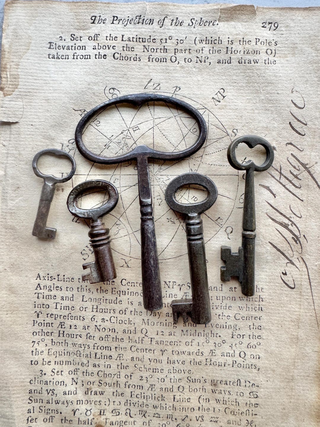 Vintage Clock Keys, Group of Genuine Skeleton Keys, Industrial Decor ...