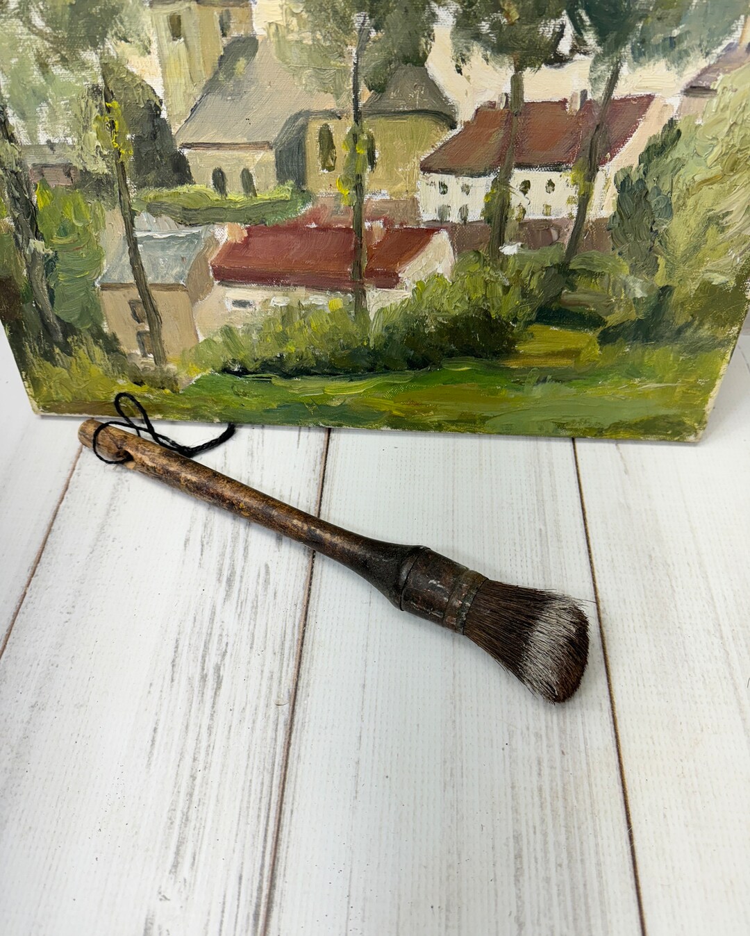 Artist Paint Brush Studio Decor Old Paintbrush With Wooden Handle Band ...