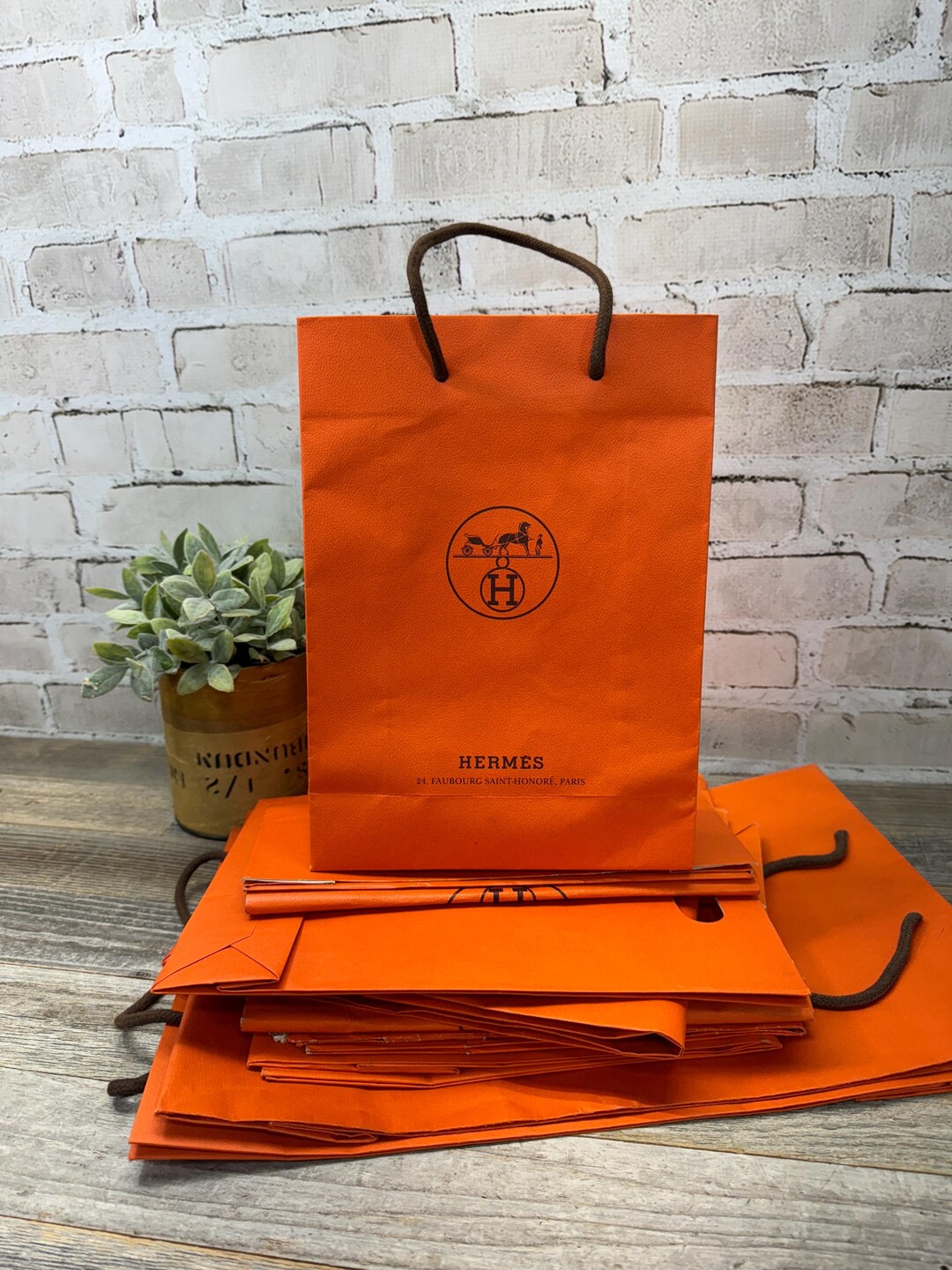 Vintage (10) Designer Bags From Paris, France, Genuine Orange French ...