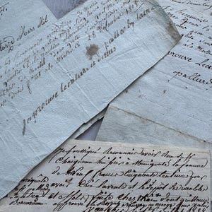 Antique French Handwritten Documents 12 Collection, Historical ...