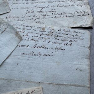 Antique French Handwritten Documents 12 Collection, Historical ...
