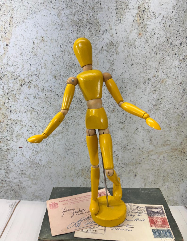 Vintage Wood Articulated Art Model Poseable 13" Human Figure- Posing ...