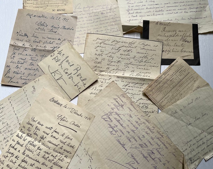 French Handwritten Papers Envelope Letters Early 1900's Vintage Papers ...