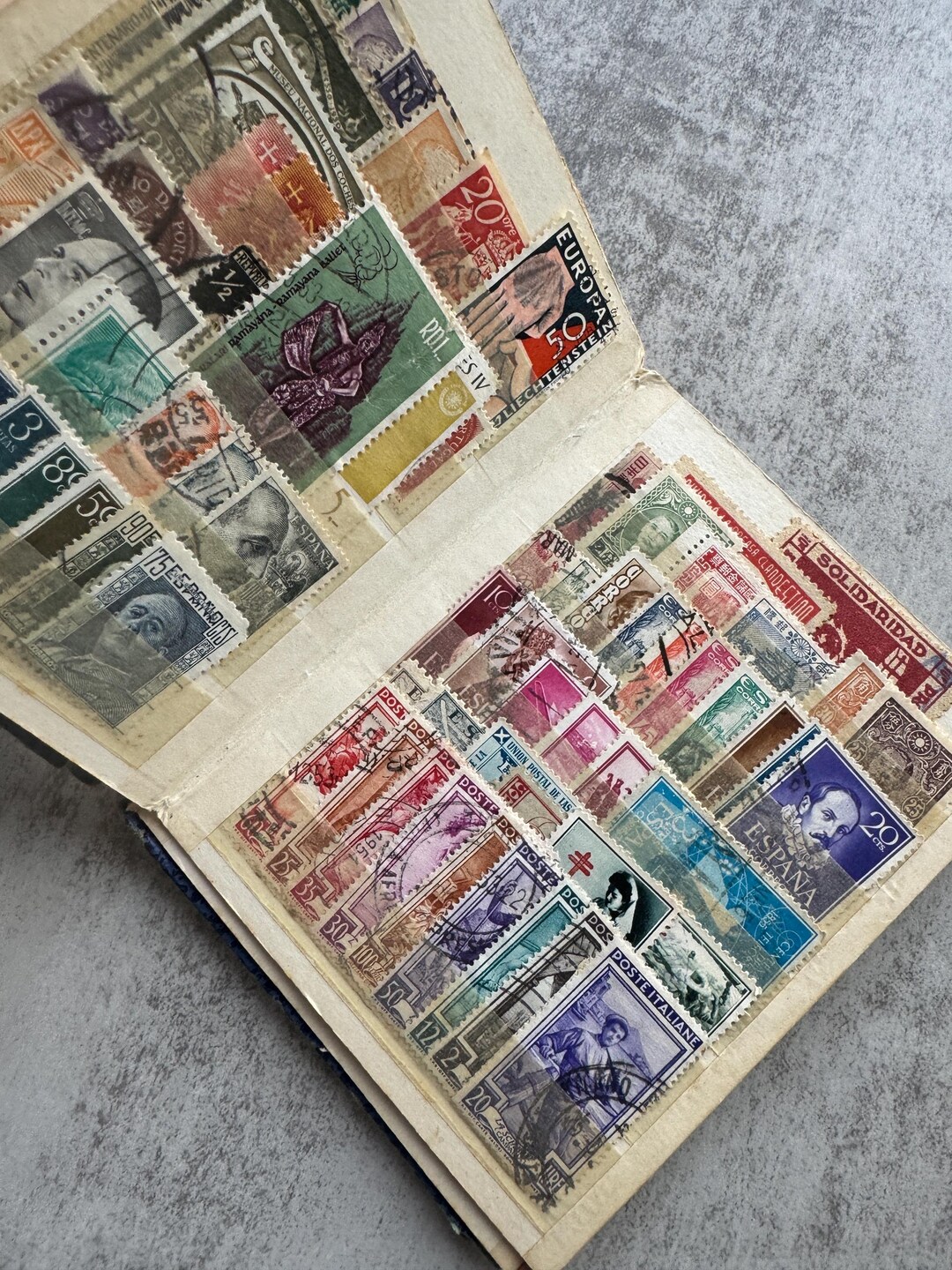 Vintage Stamp Collection Book, Postage Stamps From Europe, Early 1900's ...