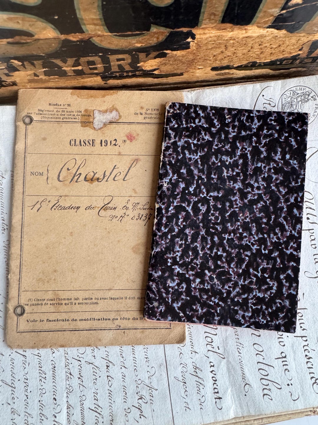 Vintage French Military Record Book Memo Account Books, Late 1800's and ...