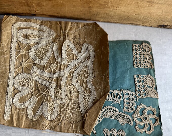 Antique French Lace Sample Pages – Set of 2 Textile Reference Sheets - Etsy