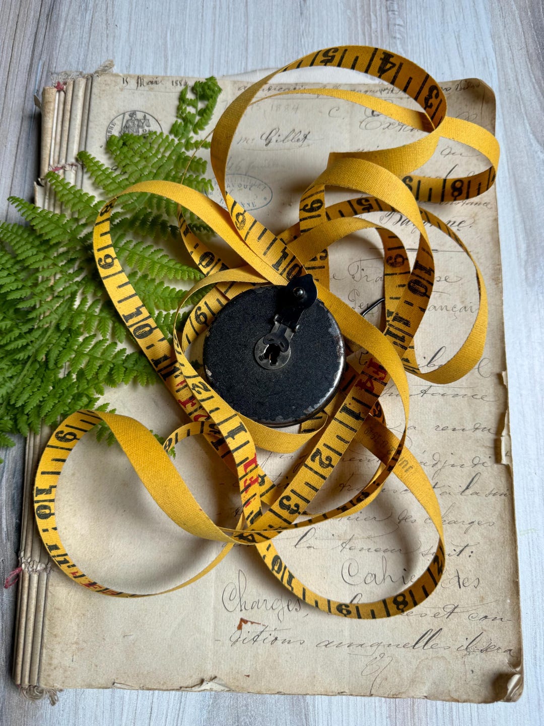 Vintage Measuring Tape Yellow & Black Cloth Tape 25 Feet, Walsco ...