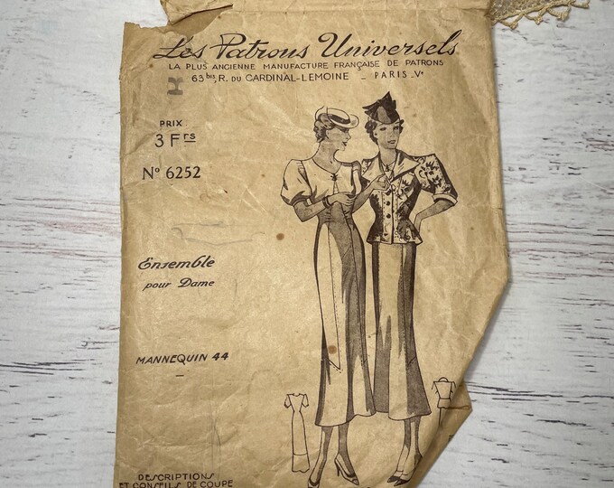 French Sewing Pattern- Paris- Paper Ephemera France Foreign Writing - Etsy