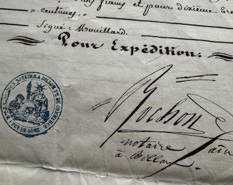 French Documents (3) With Early Script Handwriting Pen & Ink, Vintage ...