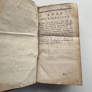 Antique French Book, Early 1800's, Leather Cover Textbook, Latin ...