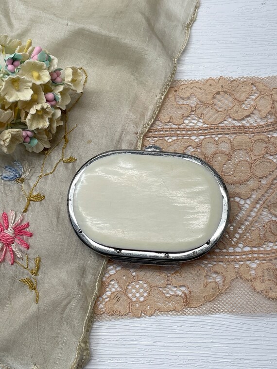 Antique French Case- Celluloid Pill Box- Hinged Snuff… - Gem