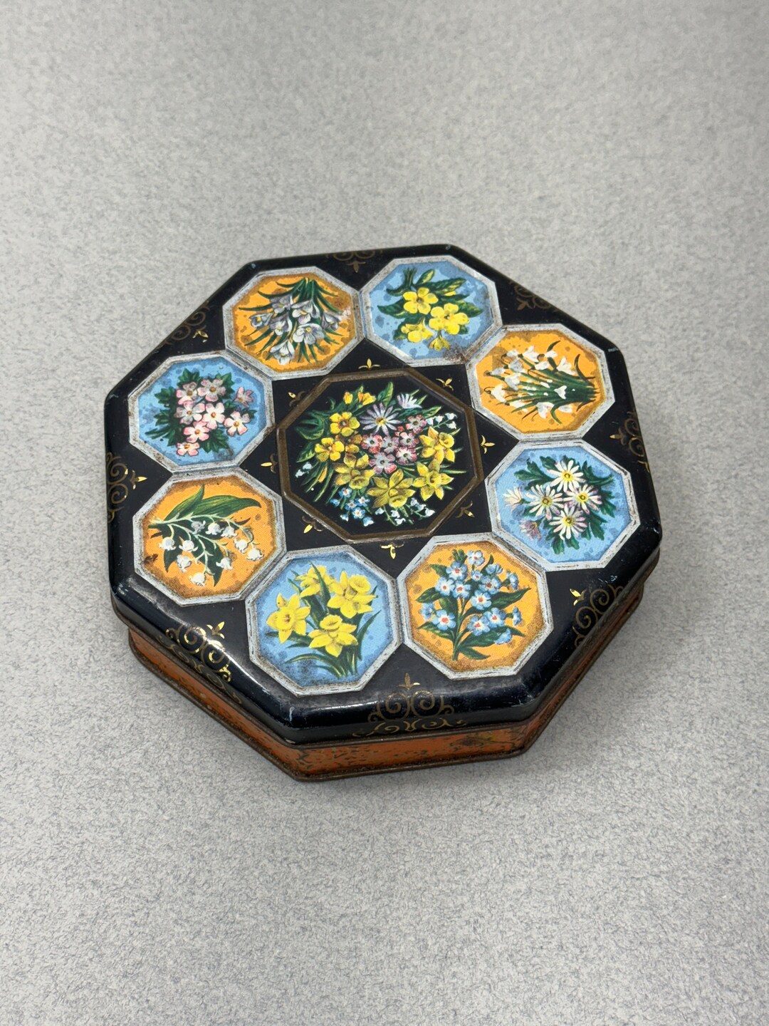 Vintage Tin Box With Flowers Metal Container for Storage - Etsy