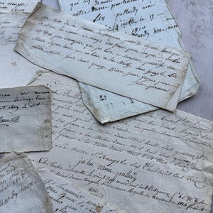 Antique French Handwritten Documents 12 Collection, Historical ...