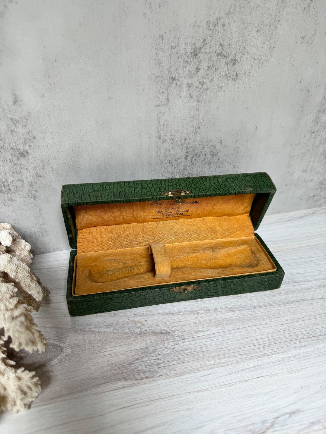 Antique French Box Jewelry Presentation Box From Avignon Green With ...