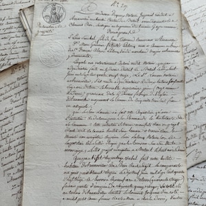 French Documents 1812 Papers (5) Antique Legal Papers With Seals ...