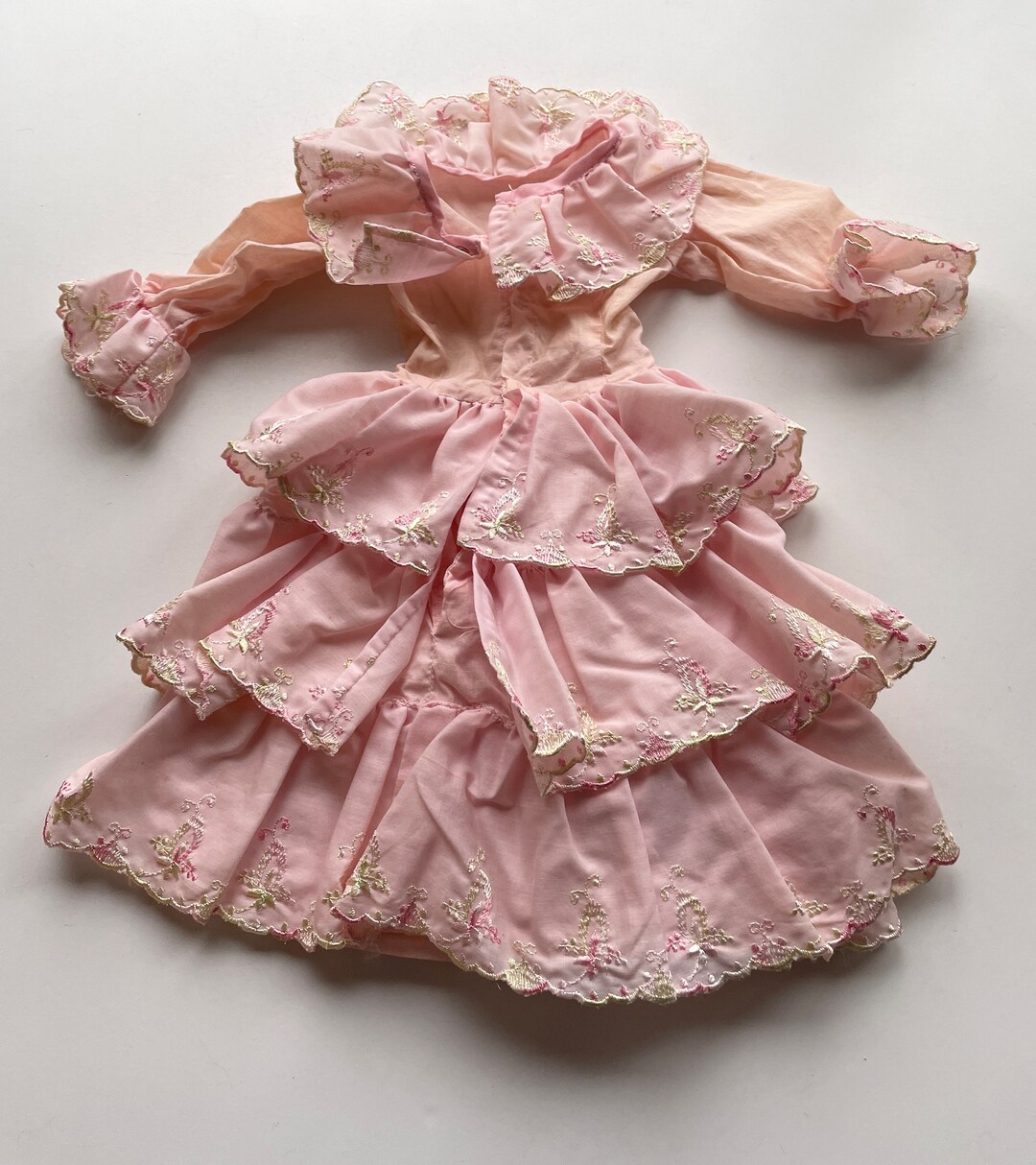 Vintage Pink Doll Dress Baby Clothes Lace Trim Pastels and Ruffles - Etsy